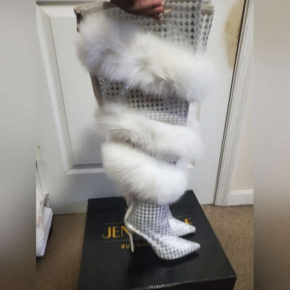 Jennifer Le | Shoes | Silver Mesh Fox Boots | Poshmark
